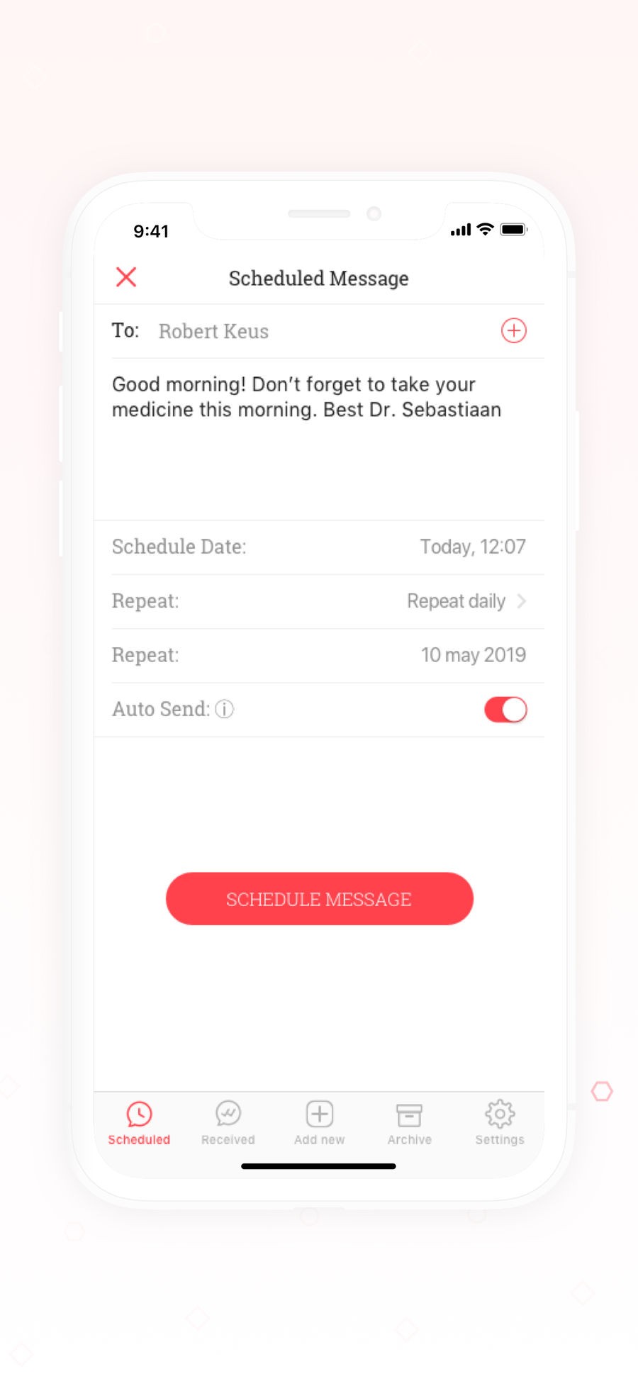 Scheduled — Schedule your text messages
