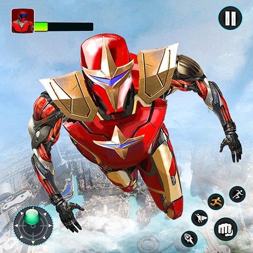 Flying Robot Hero - Crime City Rescue Robot Games